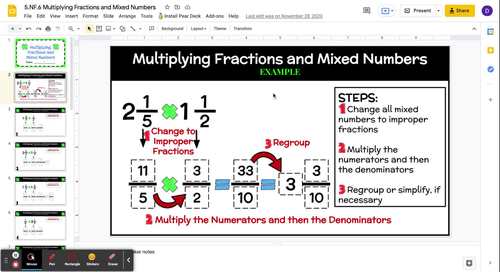 Multiplying Fractions and Mixed Numbers Digital Activity by Keep On Growing