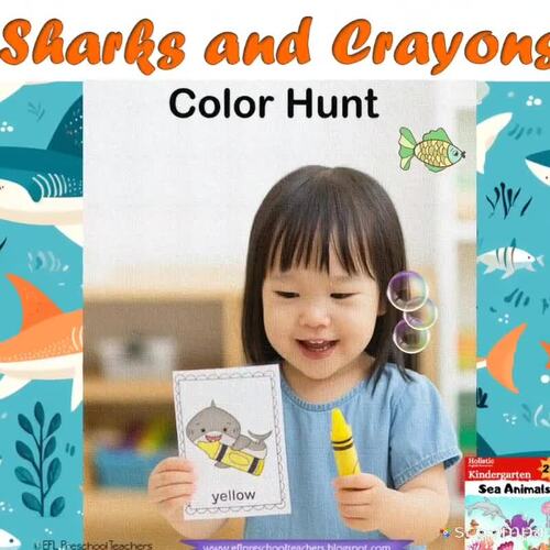 Shark Theme ELL & Kindergarten Language Resource | Colors, Numbers
