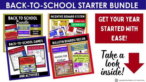 BUNDLE of Back to School Music Classroom Decor, Games, and Classroom ...