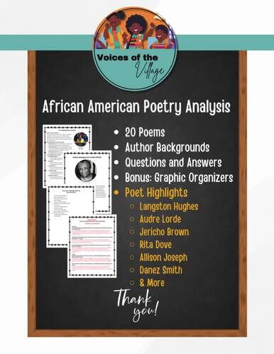 African American Poetry Analysis Worksheets – Figurative Language ...