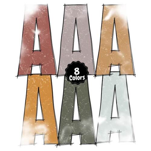 Boho Wild Flowers Alphabet Autumn, fall, bulletin board letters font Bundle