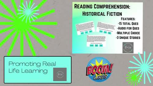 Reading Comprehension Historical Fiction Boom Cards by Real Life Skills