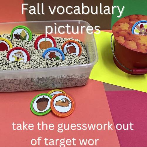 Piggy Bank Toy Companion: Fall / Thanksgiving vocabulary & activities