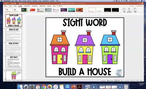 Editable Sight Word Games - Sight Word Practice (Build a House) | TPT