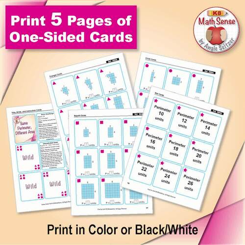 Same Perimeter Different Area: Measurement Card Games & Matching ...