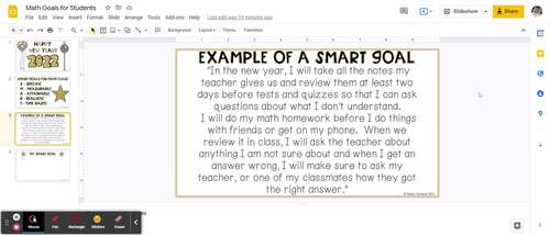 SMART Math Goals for Students Activity by Robin Cornecki - Round Robin Math