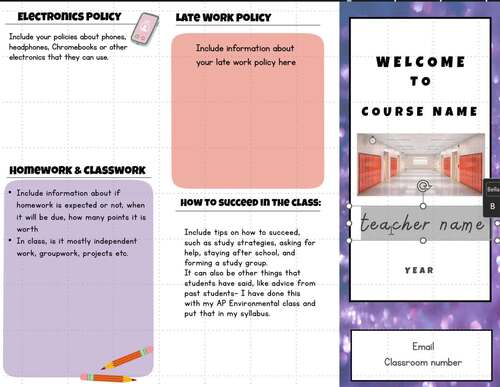Syllabus Brochure/Tri-fold | 2 versions | Editable on PowerPoint ...