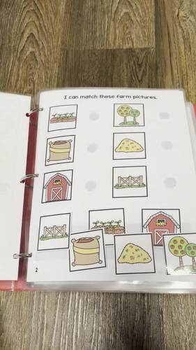 Farm Matching & Counting Work Binder (Colors, Shapes, Numbers, Letters)