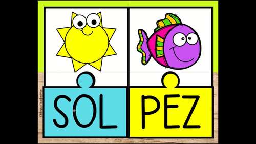 SPANISH 1-Syllable Words - Digital Puzzles by Bilingual Teacher Hive