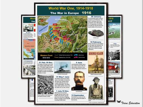 World War One Timeline of Events 1914-1918 by Tirine Education | TPT