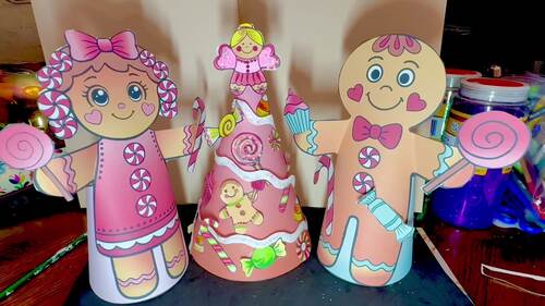 3/D Gingerbread Man: Boy or Girl Puppet Play-set Bundle PreK-2nd Craft ...