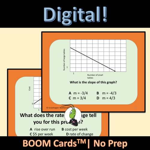 Real World Graph Application Algebra 1 BOOM Task Cards | TPT
