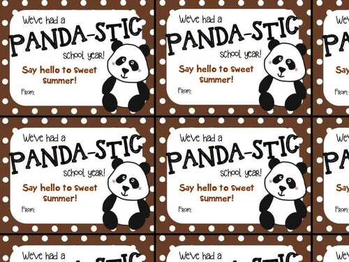Hello Panda Cookie End of Year Gift Tag- We've had a PANDA-STIC school ...
