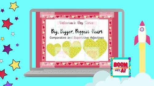 Valentines BOOM CARDS Speech Therapy Comparative Superlative Adjectives ...