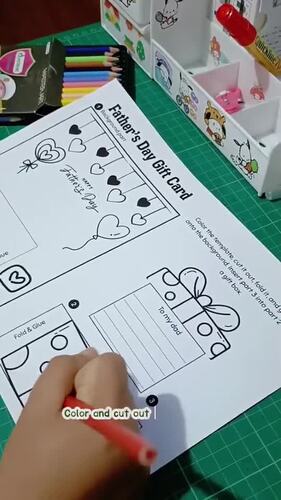 Father's Day Card, Creative Writing Activity for Kids, DIY Coloring ...