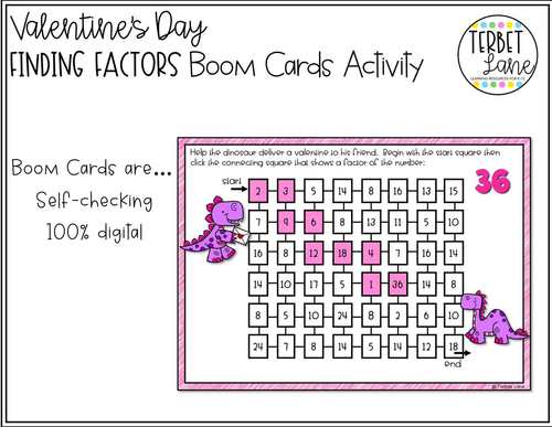 Valentine's Day Factors Activities Boom Cards by Terbet Lane | TPT