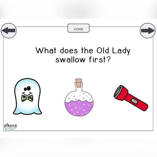 There Was An Old Lady Who Swallowed A Ghost Book Companion Boom Cards