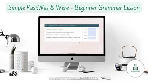 Verb To Be Was & Were -Adult Beginner ESL Grammar Lesson, Worksheets ...