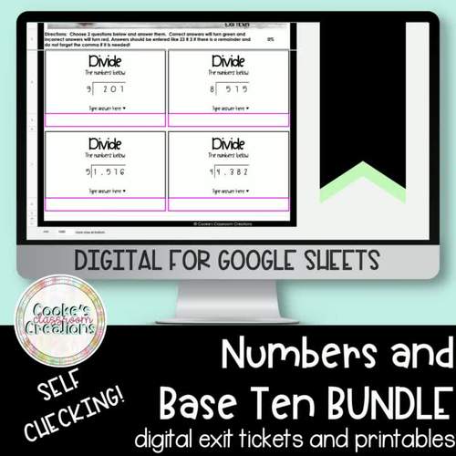 Numbers and Base Ten Digital Exit Ticket Quiz BUNDLE | TPT