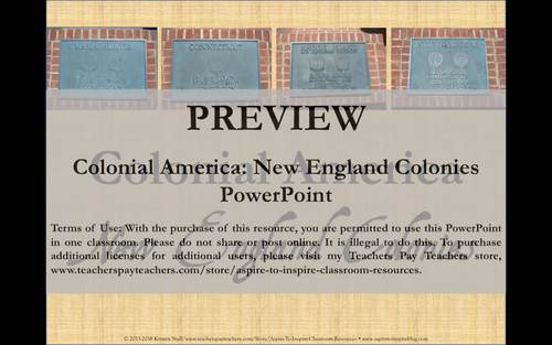 Colonial America: The New England Colonies PowerPoint and Notes | TPT