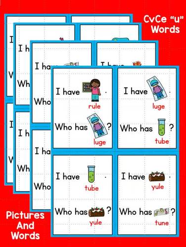 ESL Phonics Game I Have Who Has CVCE "u" Words - Long U by Jill Richardson