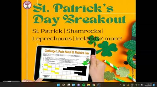 St. Patrick's Day | ELA Informational Readings | Breakout on Google Forms