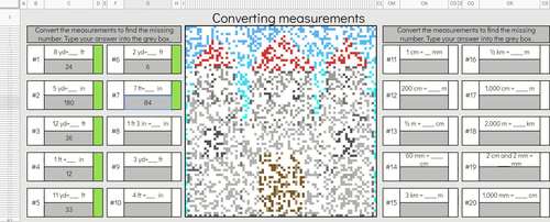 Digital Math Pixel Art | 4th Grade Fluency Practice Converting Units of ...