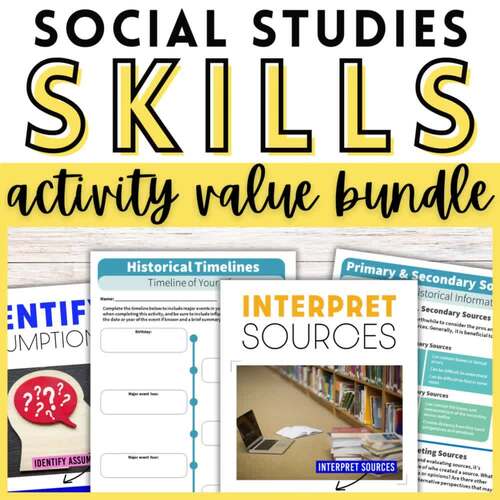 Social Studies Skills Bundle History Back to School Activities ...