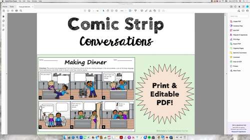 Comic Strip Conversations Speech Therapy Pragmatic Language | TPT