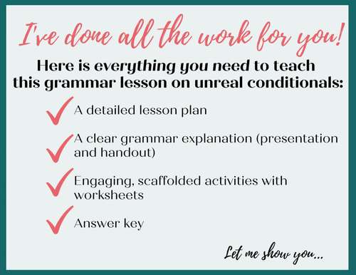 Unreal Conditionals English Grammar Lesson, Worksheets, and Activities ...