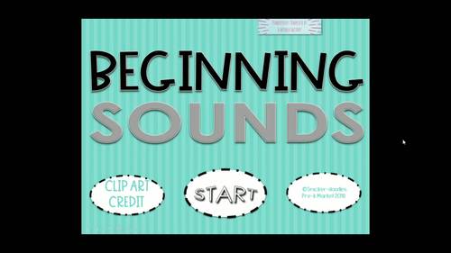 BEGINNING SOUNDS POWER POINT GAME by Snicker-doodles Pre-k Market