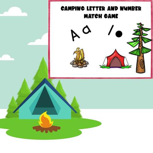 Camping Letter and Number Pictures and Match Games for preschool and PreK