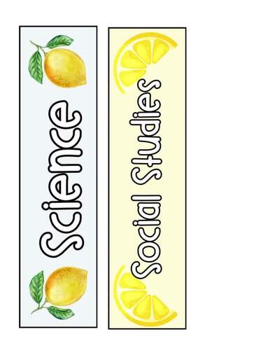 Lemon Themed 10 Drawer Rolling Cart Labels with Editable Rolling Cart ...