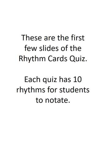 Music Rhythm Cards 1 - 50 Cards with Audio files and 10 PowerPoint Quizzes