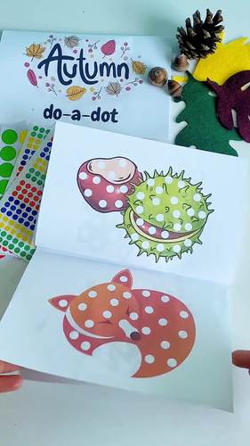 Fall do a dot worksheets for kids, Autumn play dough mat for preschool kids