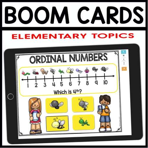 Ordinal Numbers 1st Grade Boom Math Task Cards Remediation Kindergarten ...