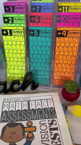 Division Timed Tests for Math Fact Fluency 1-12 - Division Assessments ...