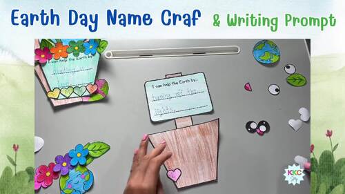 Earth Day Name Craft | Writing Prompt & Bulletin Board for PreK - 2nd Grade