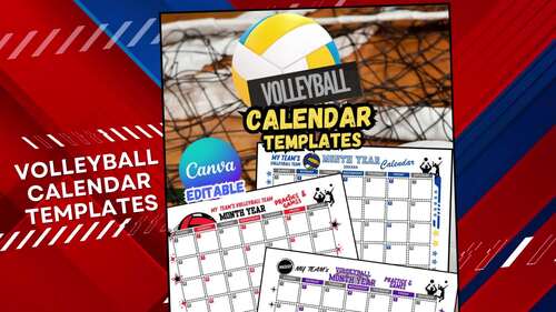 Volleyball Season Calendar Template | Editable Practice & Game Schedule
