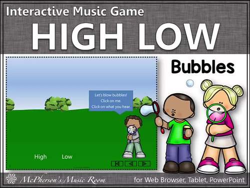 Spring Music Game: High and Low Interactive Music Game {bubbles}