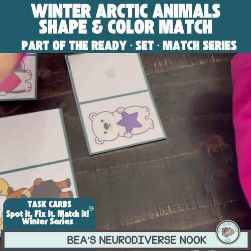 Winter Task Cards | Shapes & Colors | Arctic Animal Match | SPED Autism ...