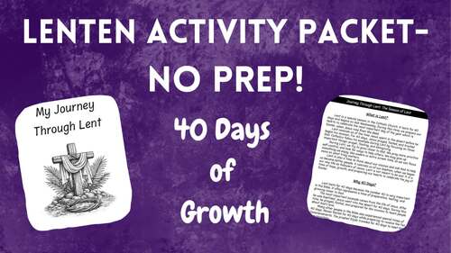 NO PREP Ash Wednesday & Lent Activities Catholic Religion Unit | TPT