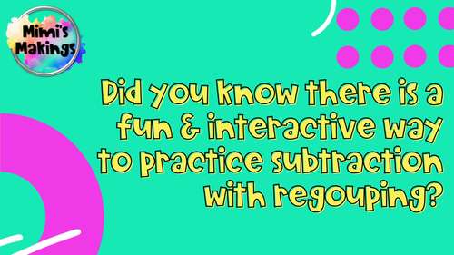 Multi Digit Subtraction Algorithm Pixel Art with Printable - 4.NBT.4