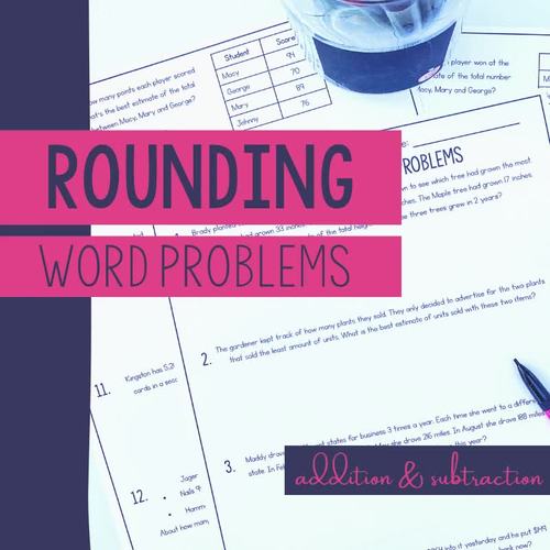 Rounding Word Problems for Digital Distance Learning Addition and ...