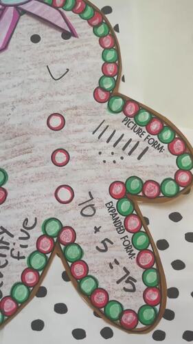 Christmas Gingerbread Math Place Value Craft by The Teaching Diva Corner