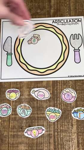 Thanksgiving Dinner Speech Articulation Craft by Talking Mama Bears