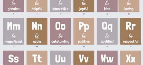 Classroom Decor: Neutral Boho Affirmation Alphabet Wall Posters | TPT
