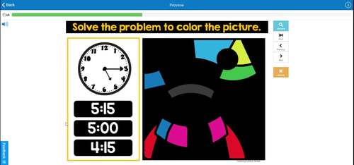 Telling Time Boom Cards™ To the Nearest 5 Minutes Digital Color by Number