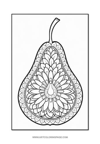 Dive into Serenity with Coloring Pages Pear Mandala Vol - 4 | TPT