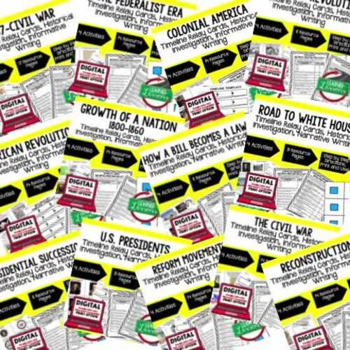 Reform Movements Timeline Relay & Writing Activity, Digital Learning ...